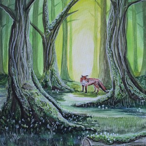 Fox Forest | 10" X 8" Fine Art Print | Fantasy Art | Enchanted Forest ...