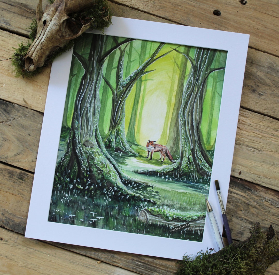 Fox Forest | 10" X 8" Fine Art Print | Fantasy Art | Enchanted Forest ...