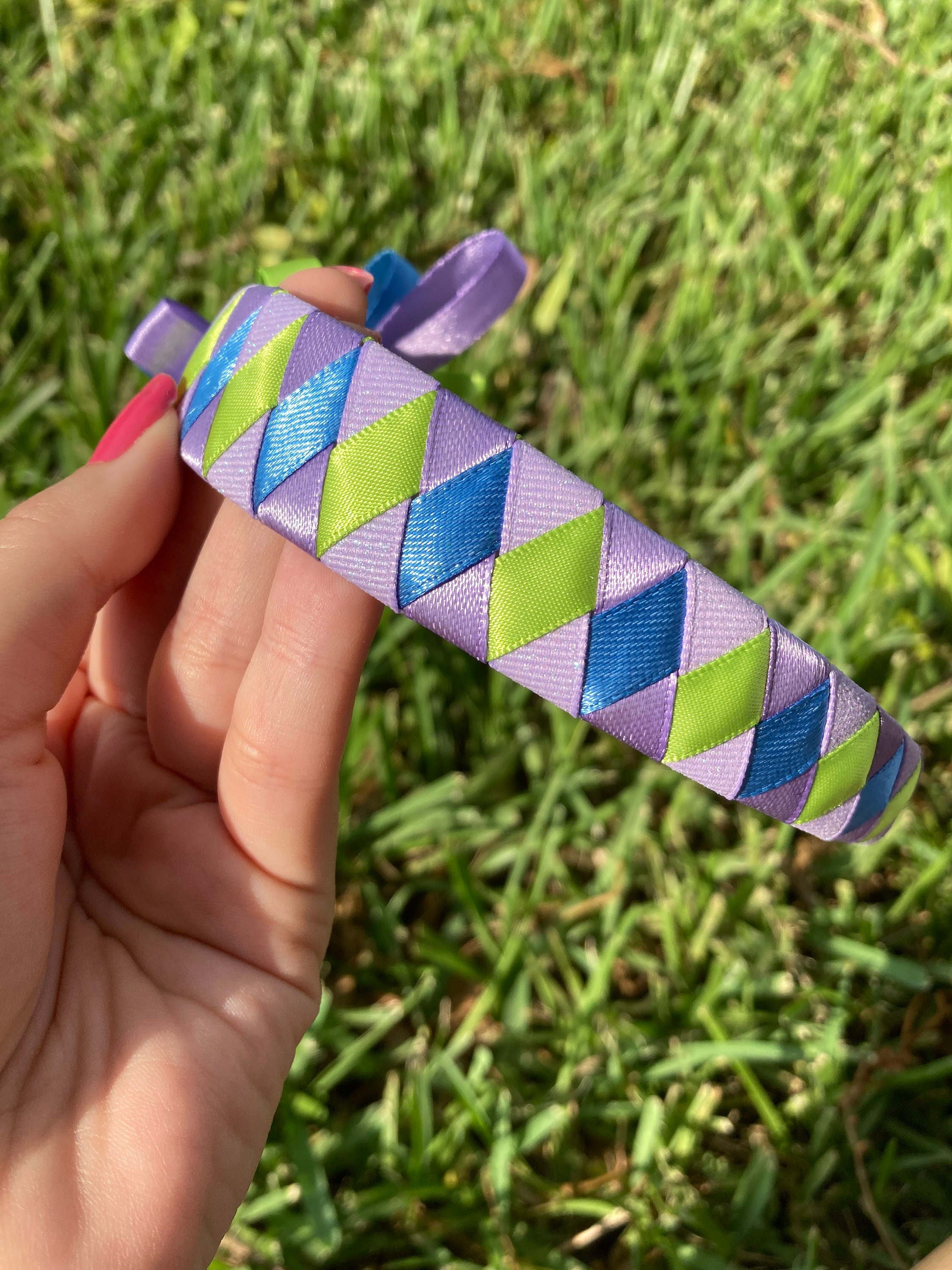 Purple and Green Ribbon Headbands// Ribbon Headband With Bow - Etsy New ...