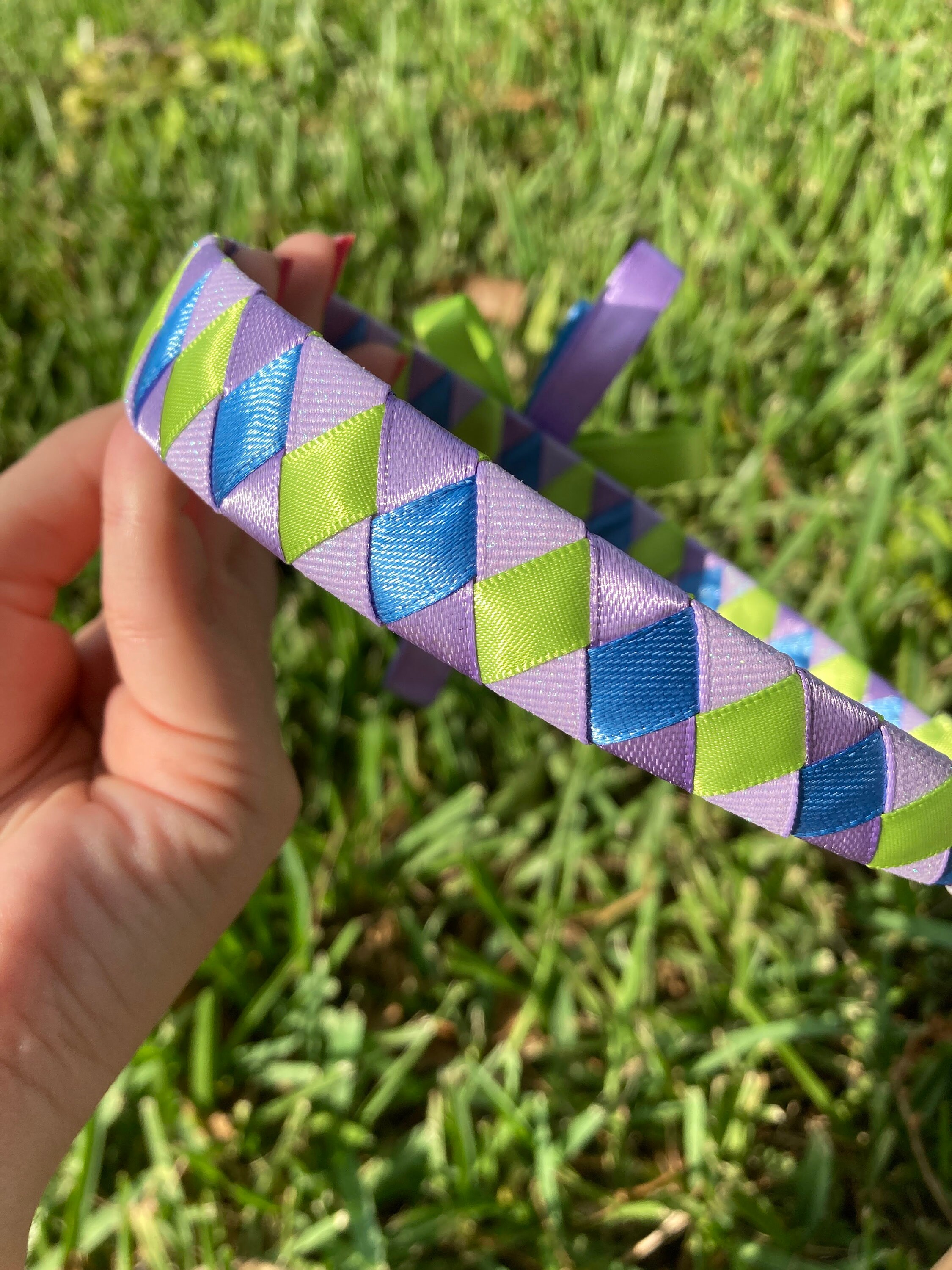 Purple and Green Ribbon Headbands// Ribbon Headband With Bow - Etsy New ...