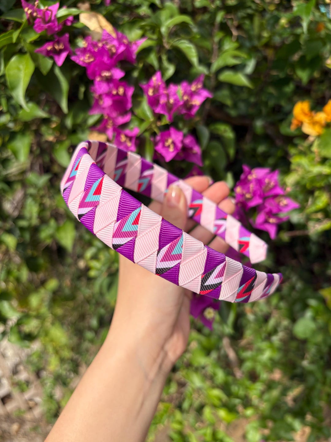 Pink and Purple Headband //chevron Hair Accessories for Women - Etsy