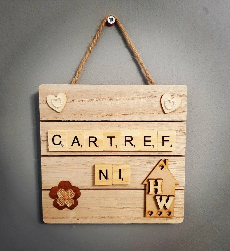 Welsh Cartref Ni Scrabble Letters Wooden Hanging Decoration - Etsy UK