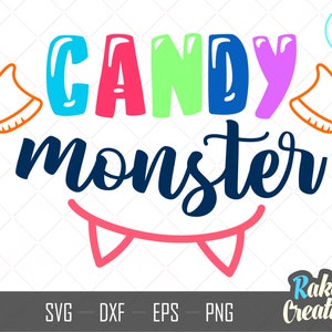 Candy Monster Svg Kids Halloween Svg Girl Halloween Svg Funny Children ...