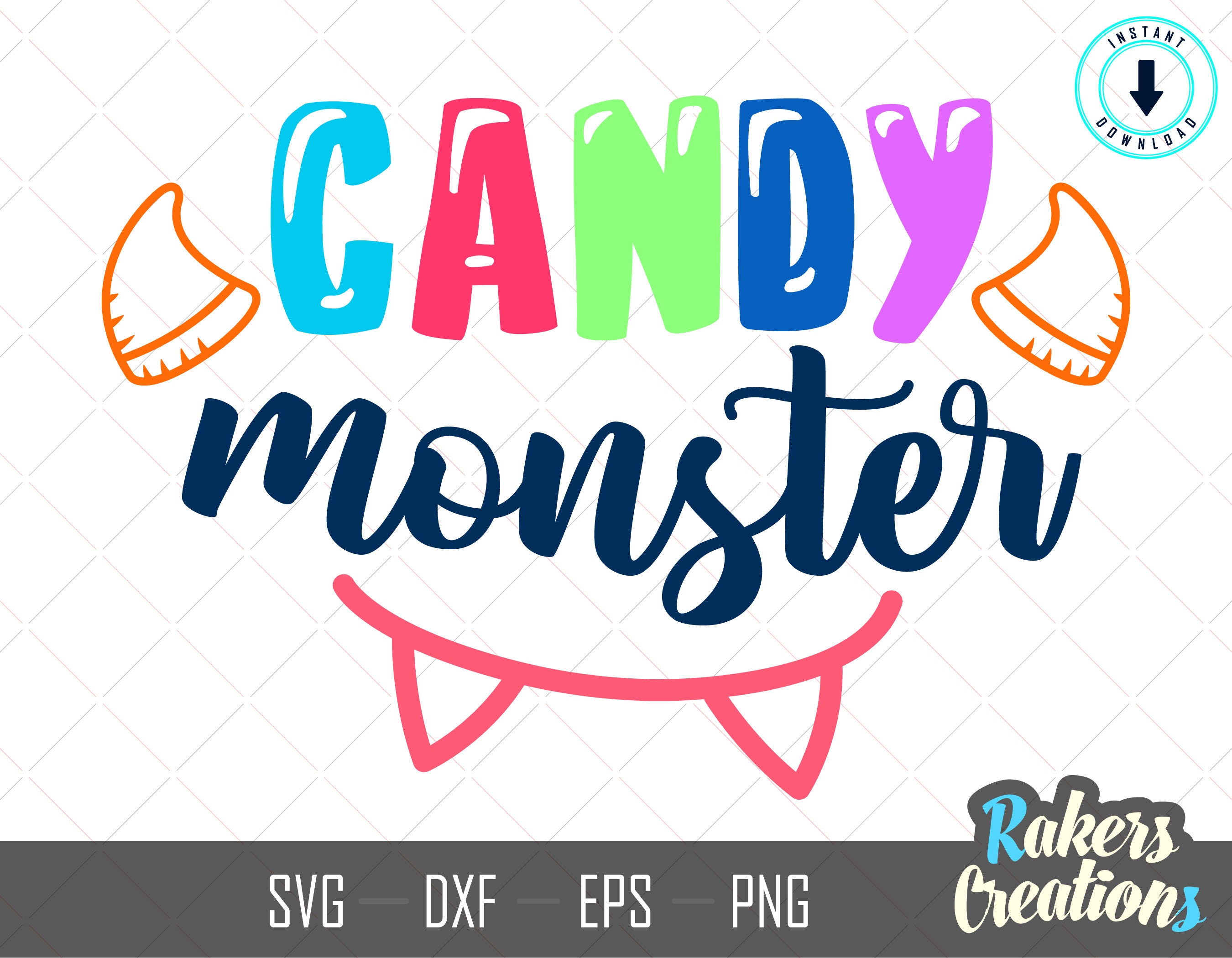 Candy Monster svg Kids Halloween svg Girl Halloween svg | Etsy