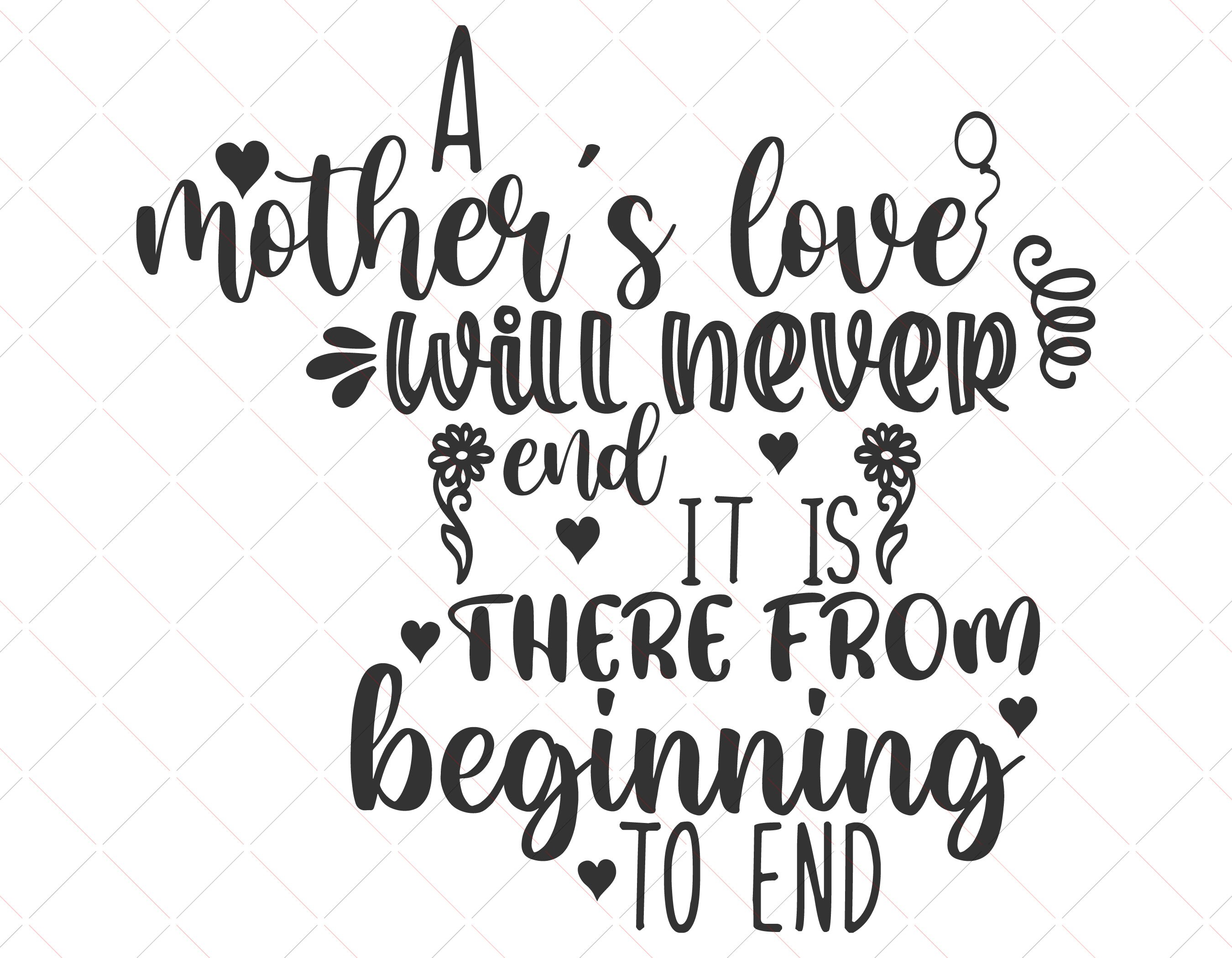 Mothers Love Will Never End Svg-Mother's Day Svg-Mom | Etsy