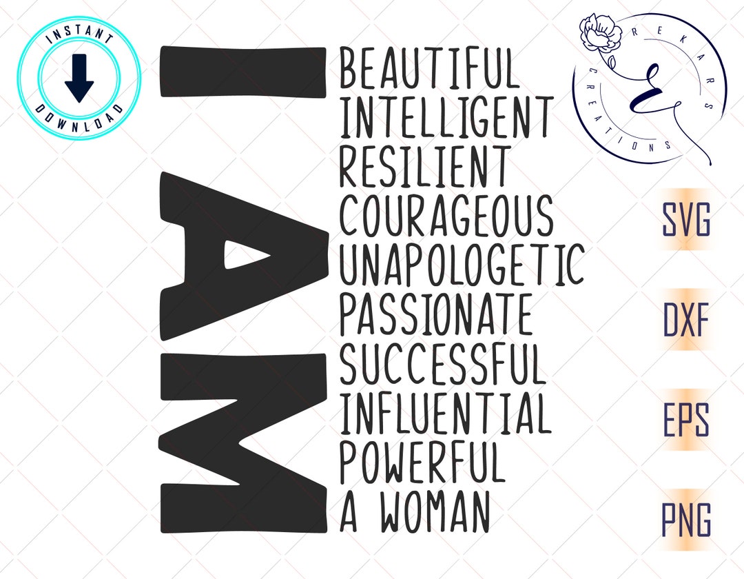 I Am A Woman Svg - Unapologetic Svg - Positive Words Svg - Black Girl ...