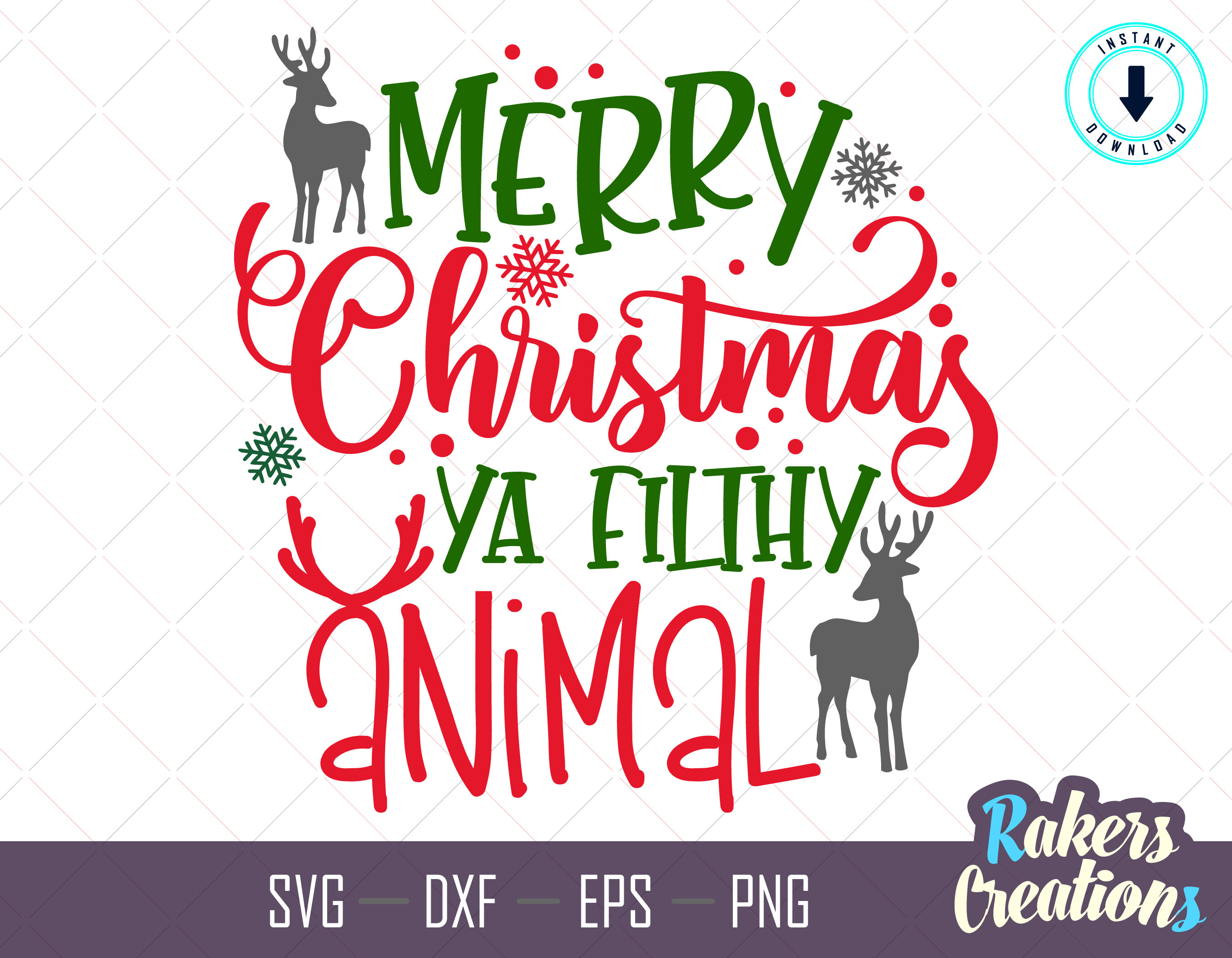 Merry Christmas Ya Filthy Animal SVG Christmas SVG Home | Etsy