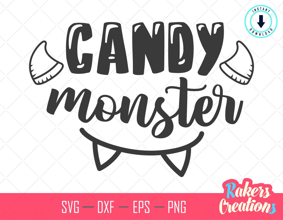 Candy Monster Svg - Kids Halloween Svg - Girl Halloween Svg - Funny ...