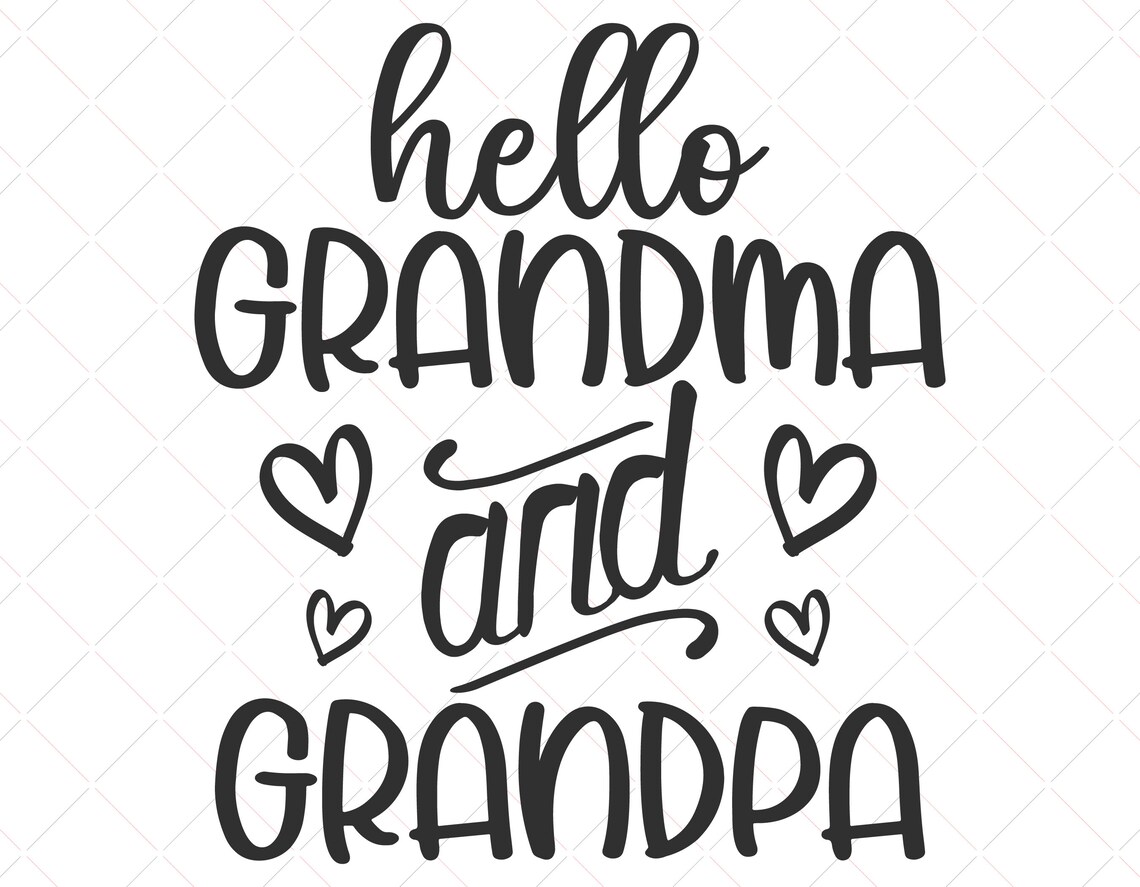 Hello Grandma And Grandpa svg Coming Soon svg Baby | Etsy