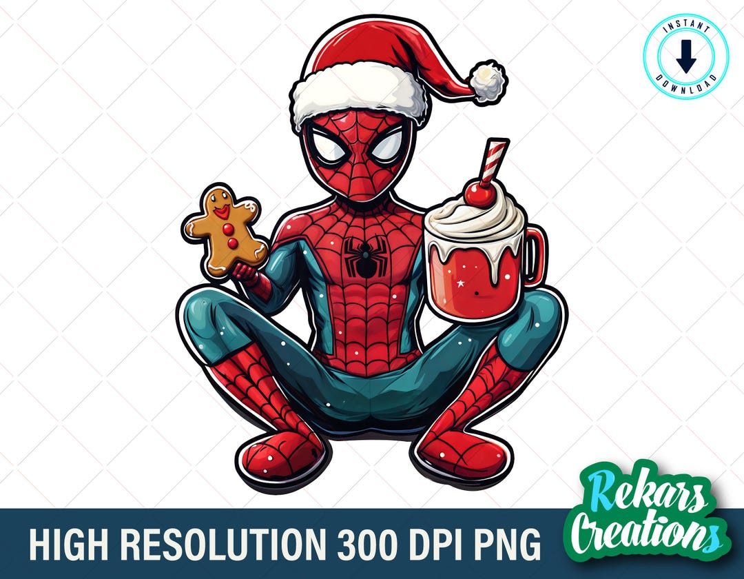 Spiderman Christmas Png, Superhero Christmas Png, Kid Christmas ...