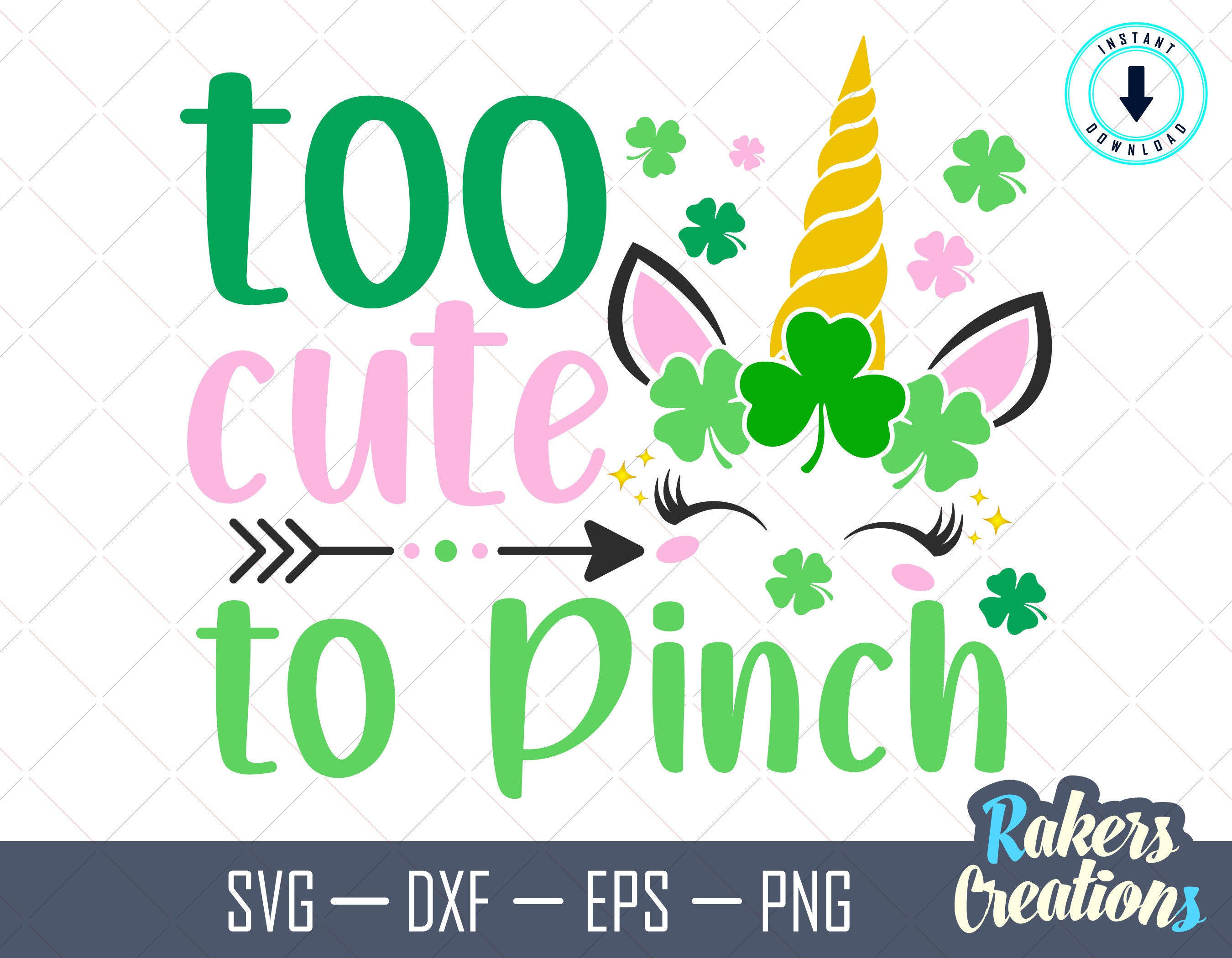 Too Cute to Pinch Svg Pinch Proof Svg Girl St Patricks Svg | Etsy