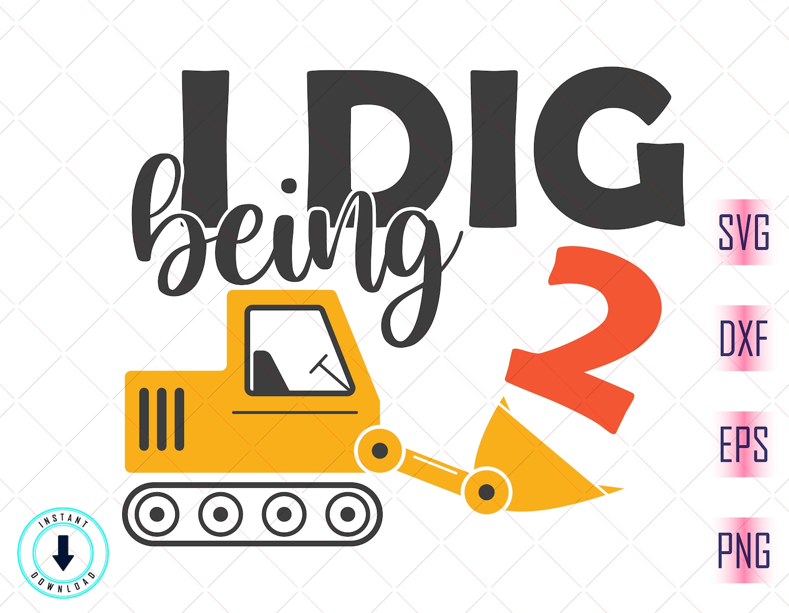 I Dig Being 2 Svg 2nd Birthday Svg Boy Birthday Svg Two - Etsy