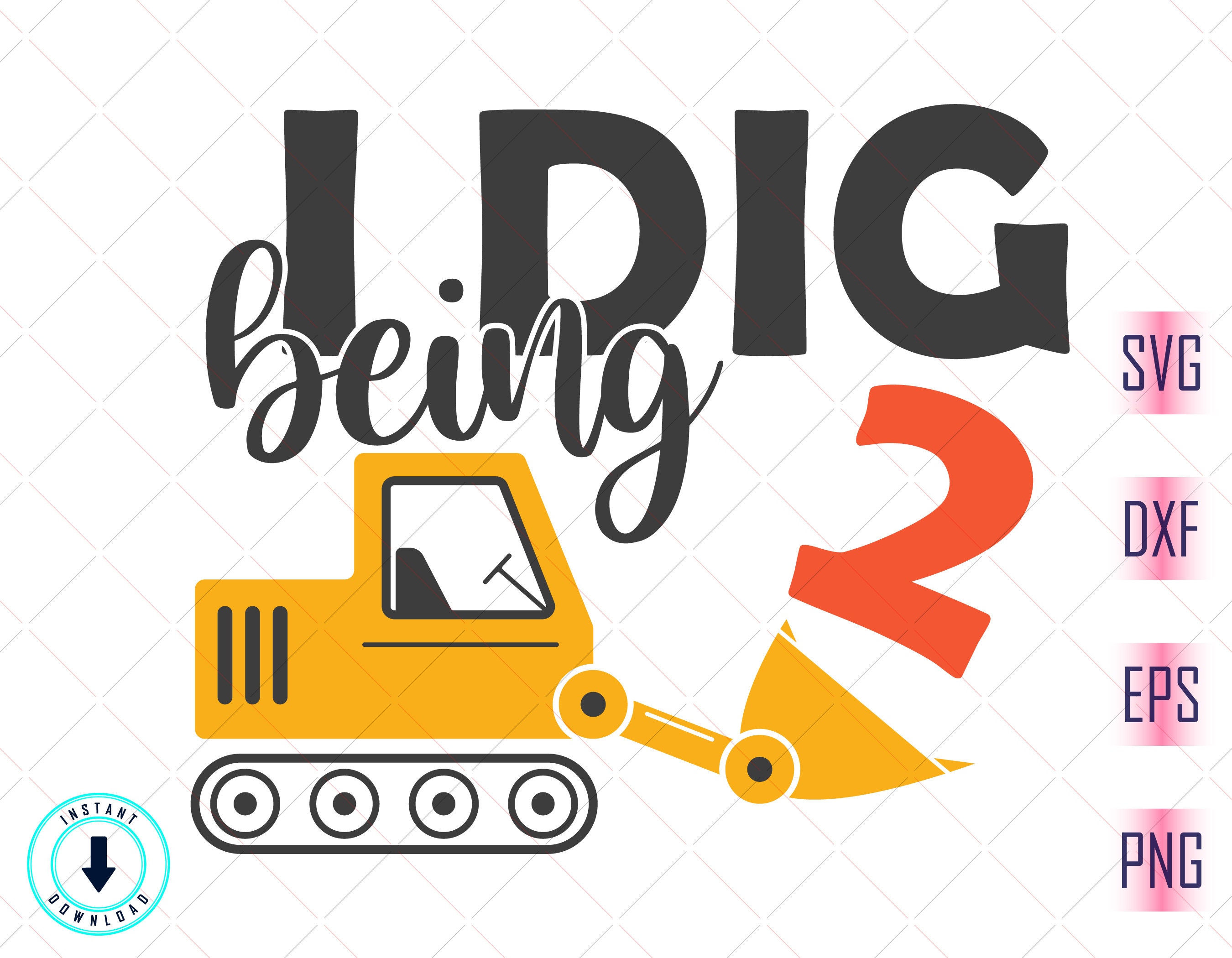 I Dig Being 2 svg 2nd Birthday Svg Boy Birthday svg Two | Etsy
