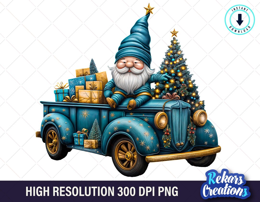 Christmas Gnome Png, Christmas Clipart Png, Christmas Truck Png, Farm ...