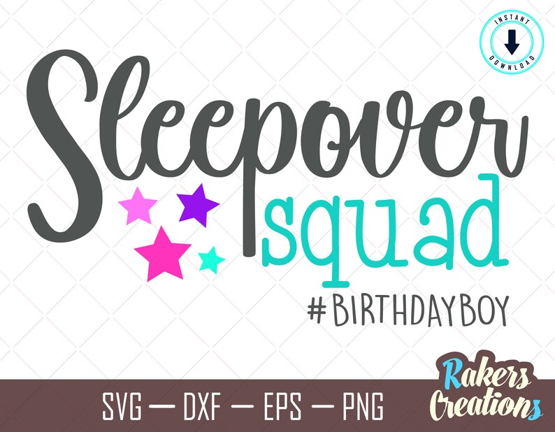 Sleepover Squad Svg Slumber Party Svg Boy Night Svg Files | Etsy