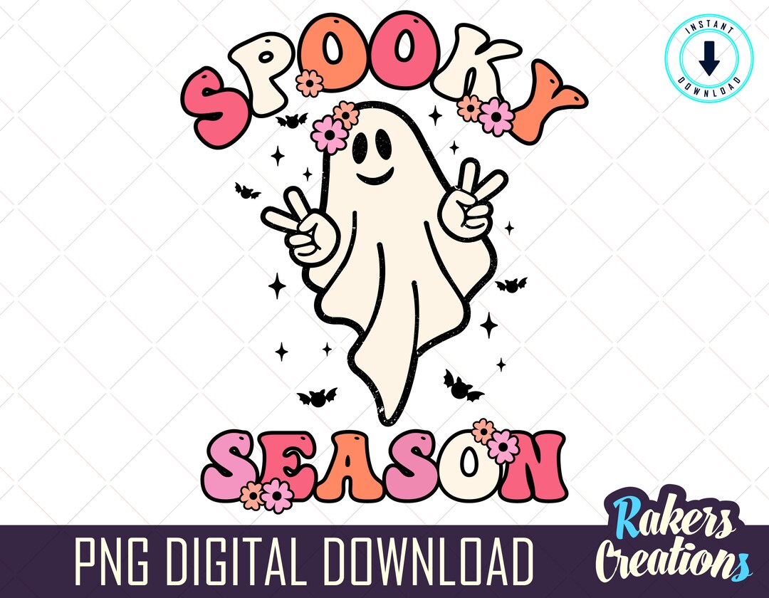 Spooky Season Png, Halloween Png, Cute Ghost Png, Retro Halloween Png ...