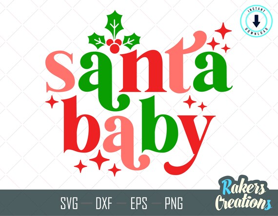 Santa Baby SVG Christmas SVG Retro Christmas SVG Kids - Etsy