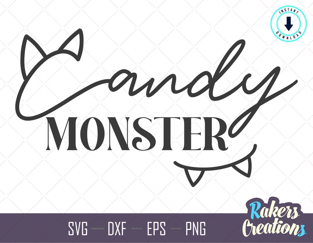 Candy Monster Svg Kids Halloween Svg Girl Halloween Svg Funny Children ...