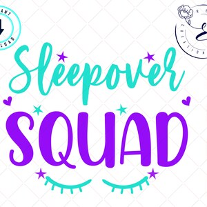 Sleepover Squad Svg Slumber Party Svg Girl Night Svg Files for Cricut ...