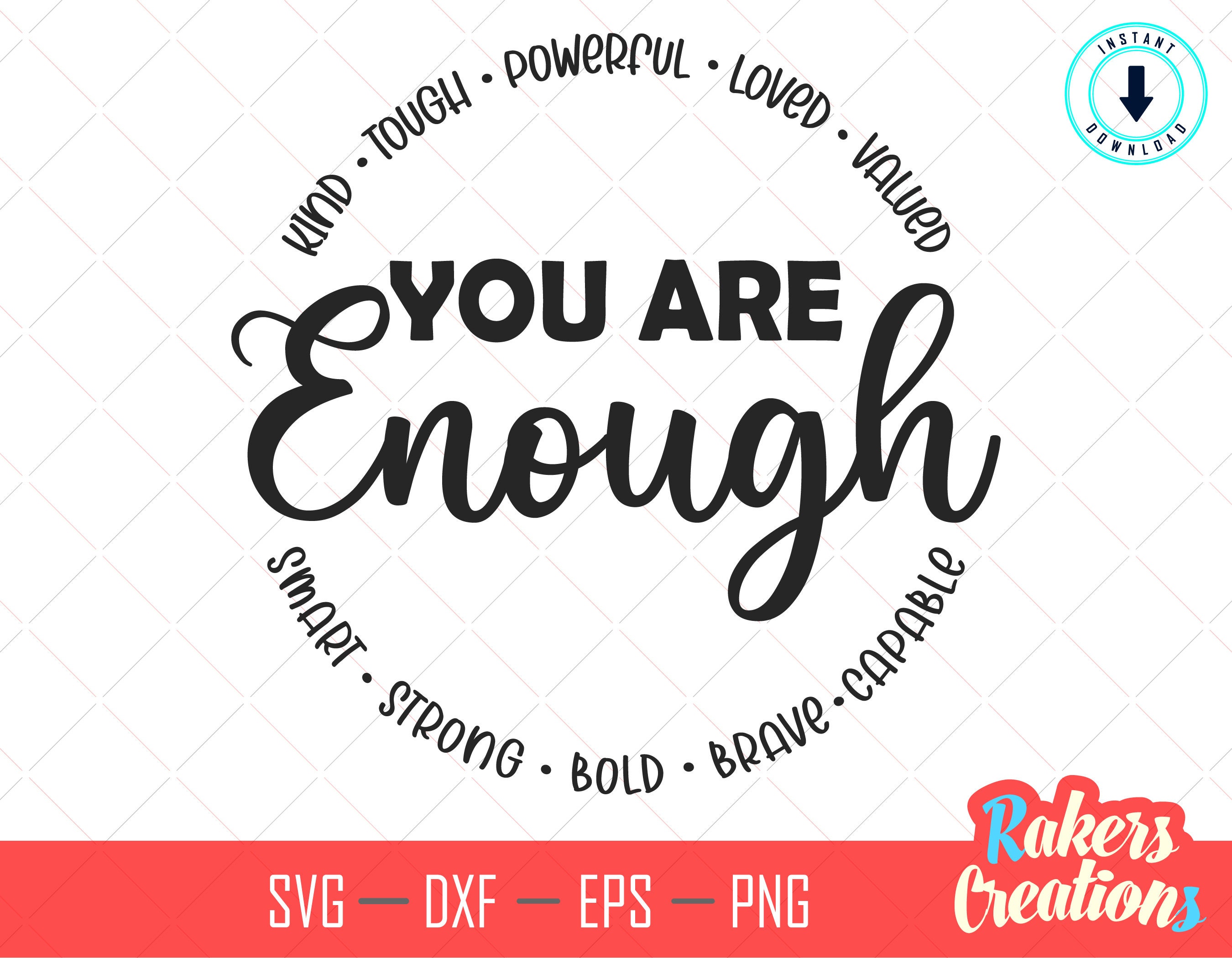 You Are Enough Svg Christian Svg Inspirational Svg | Etsy