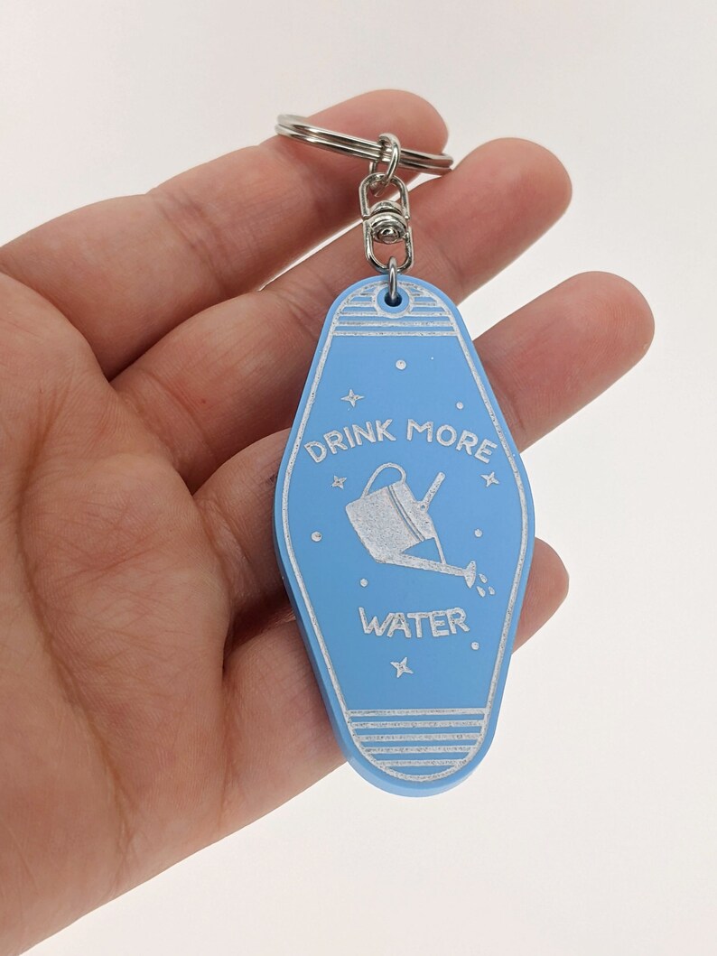 Drink More Water Keychain Plant Lover Keychain Acrylic - Etsy