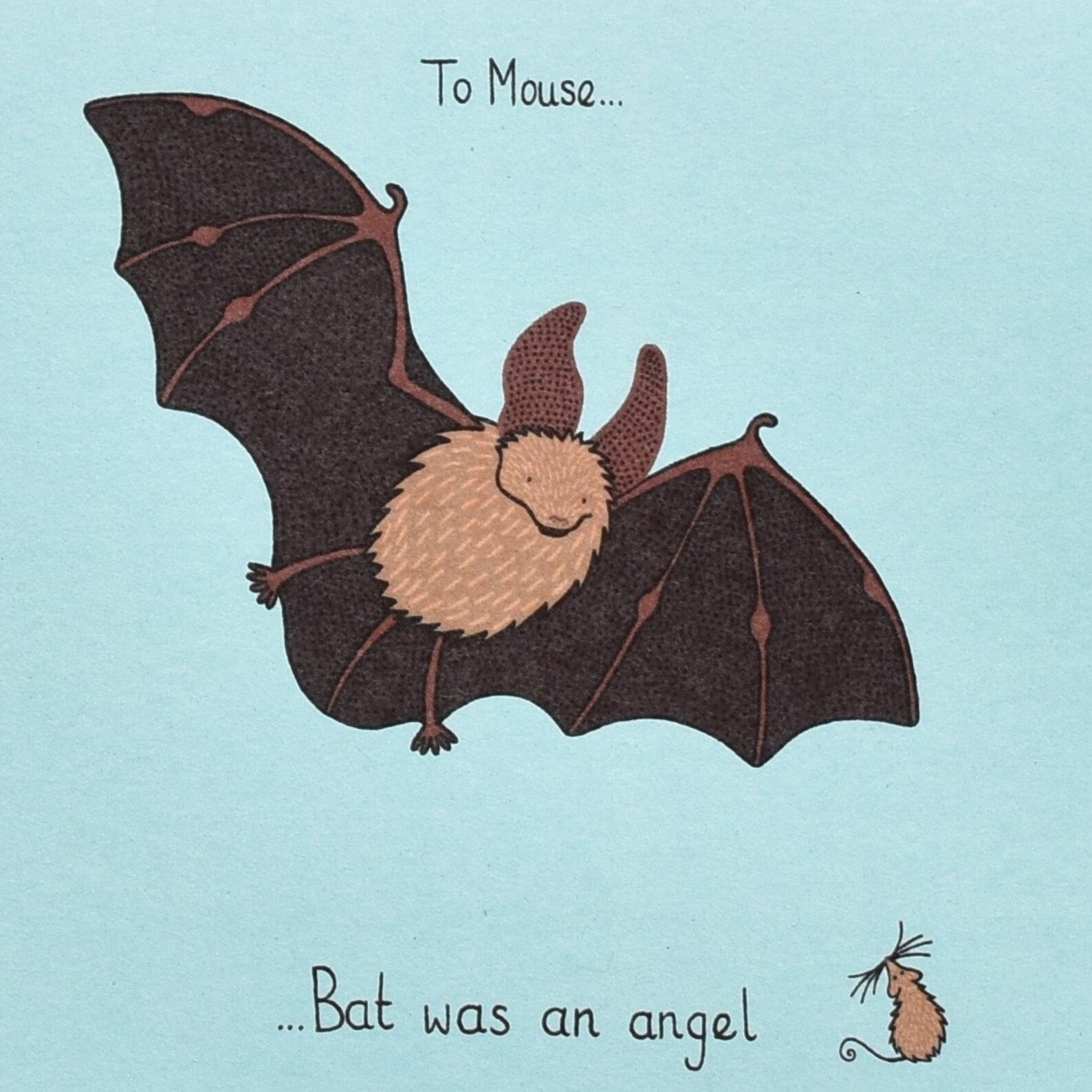 Sustainable Greetings Card Cute Mouse and Bat Angel 100% | Etsy