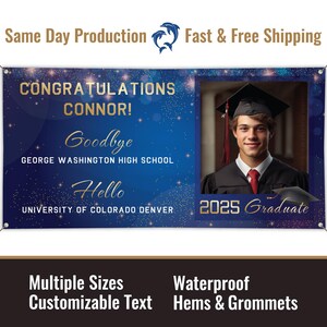 Congratulations Grad Custom Vinyl Banner With Photo, Graduation ...
