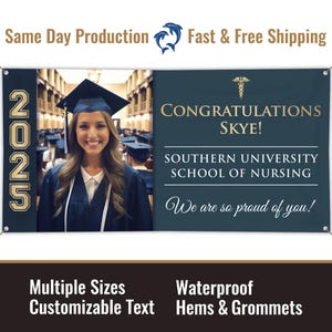 Congratulations Medical School Grad Custom Graduation Vinyl Banner With ...