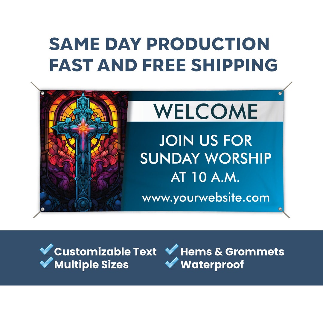 Welcome Church Custom Vinyl Banner - Etsy
