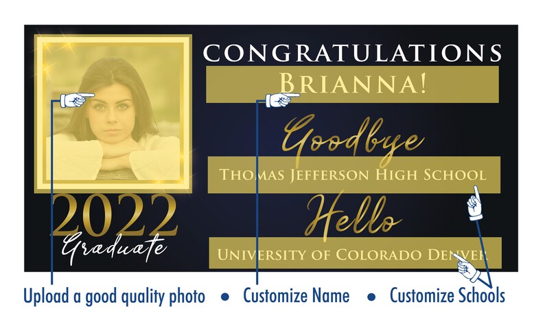 Congratulations Grad Custom Graduation Vinyl Banner With Photo - Etsy