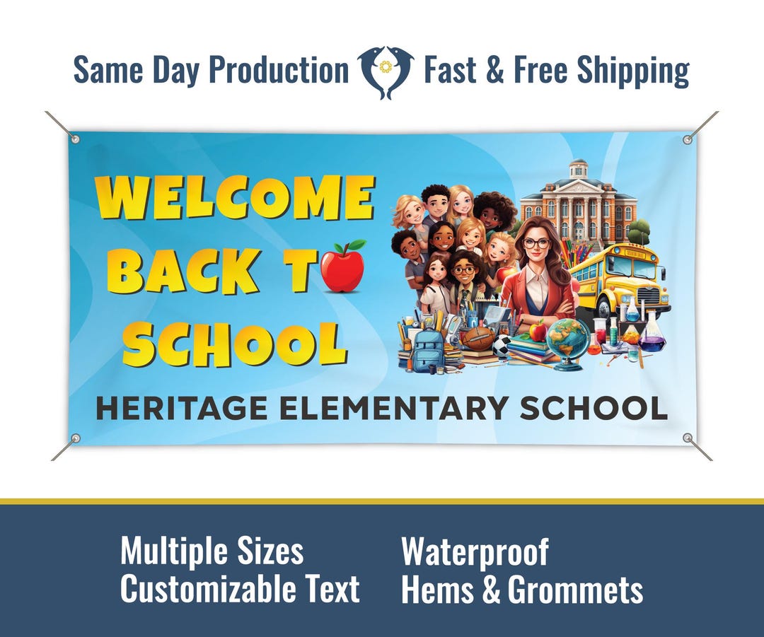 Welcome Back to School Custom Vinyl Banner - Etsy