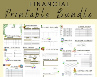 Finance Planner Bundle Printable, Budget Planner, Debt Tracker ...