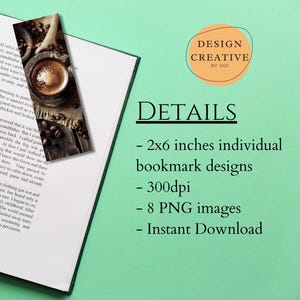 8 Coffee Bookmark Designs, Printable Bookmarks Bookmark Designs PNG ...