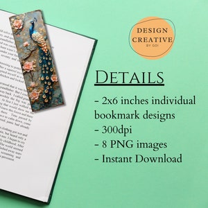 8 Beautiful Peacocks Bookmark Designs, Printable Bookmarks Bookmark ...