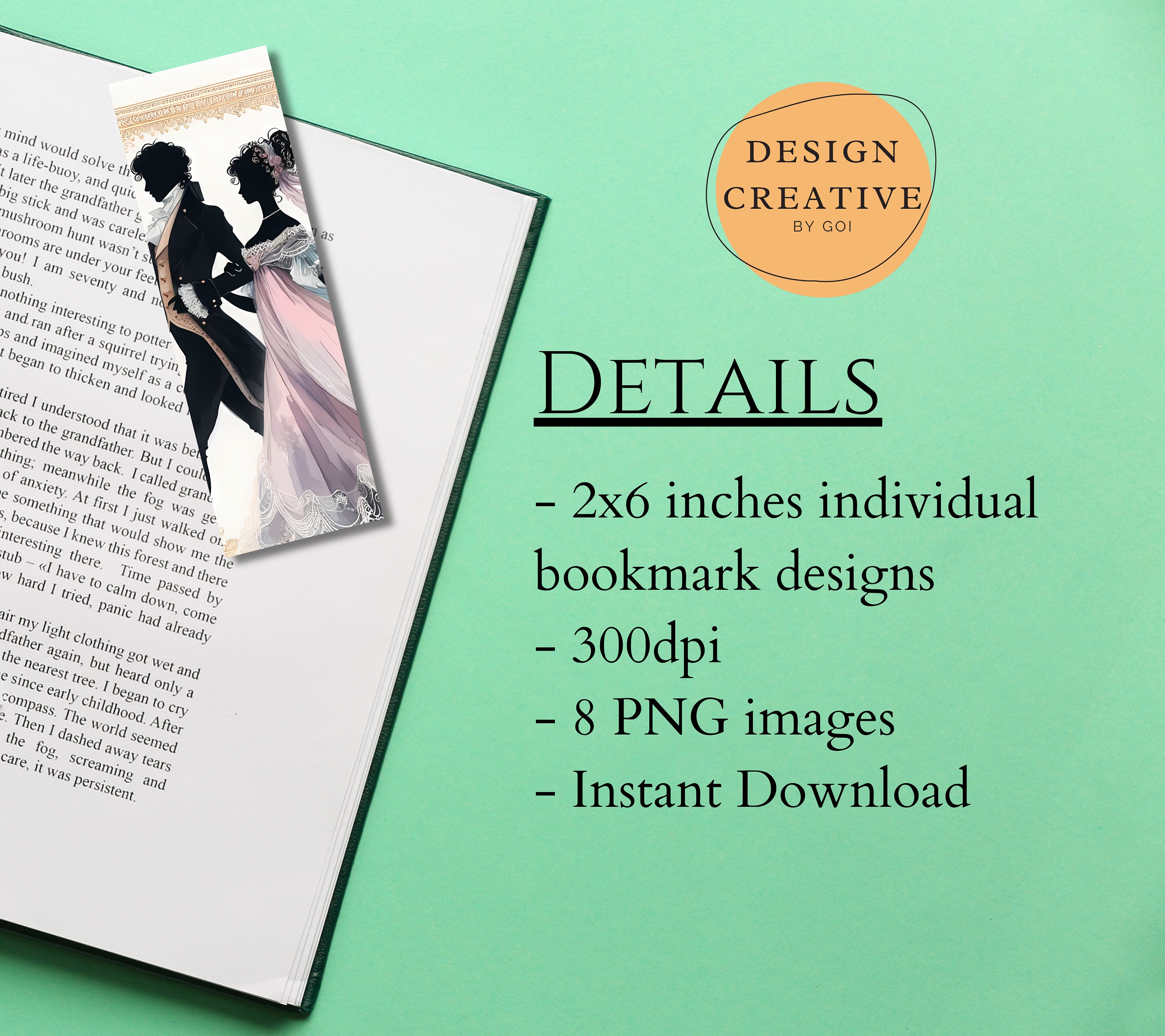 8 Elegant Regency Era Bookmark Designs, Printable Bookmarks Bookmark ...
