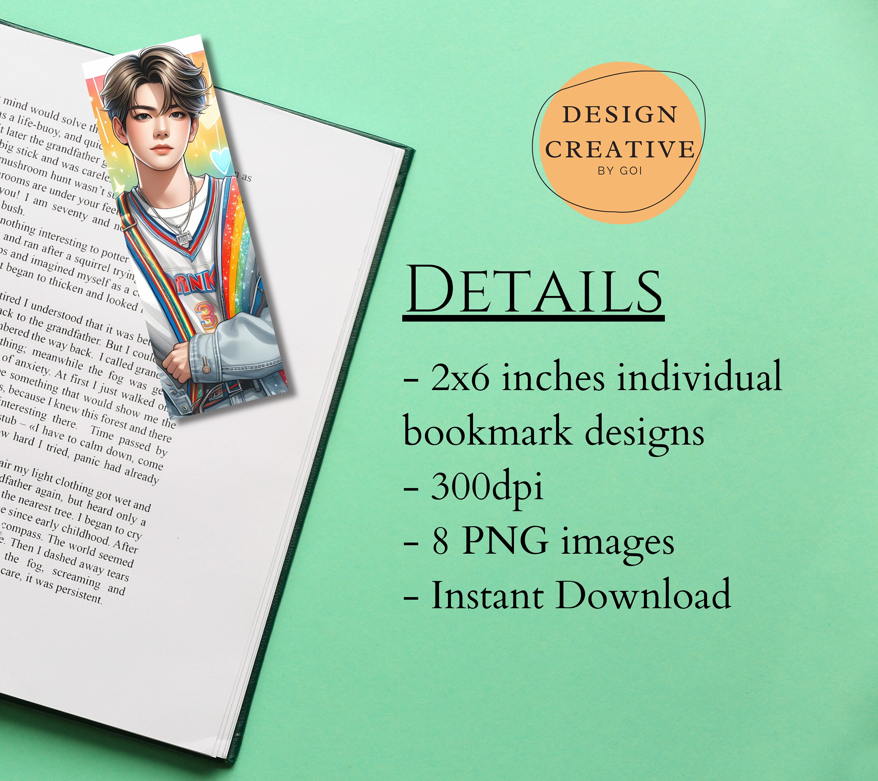 8 Male K-pop Idols Bookmark Designs, Printable Bookmarks Bookmark ...