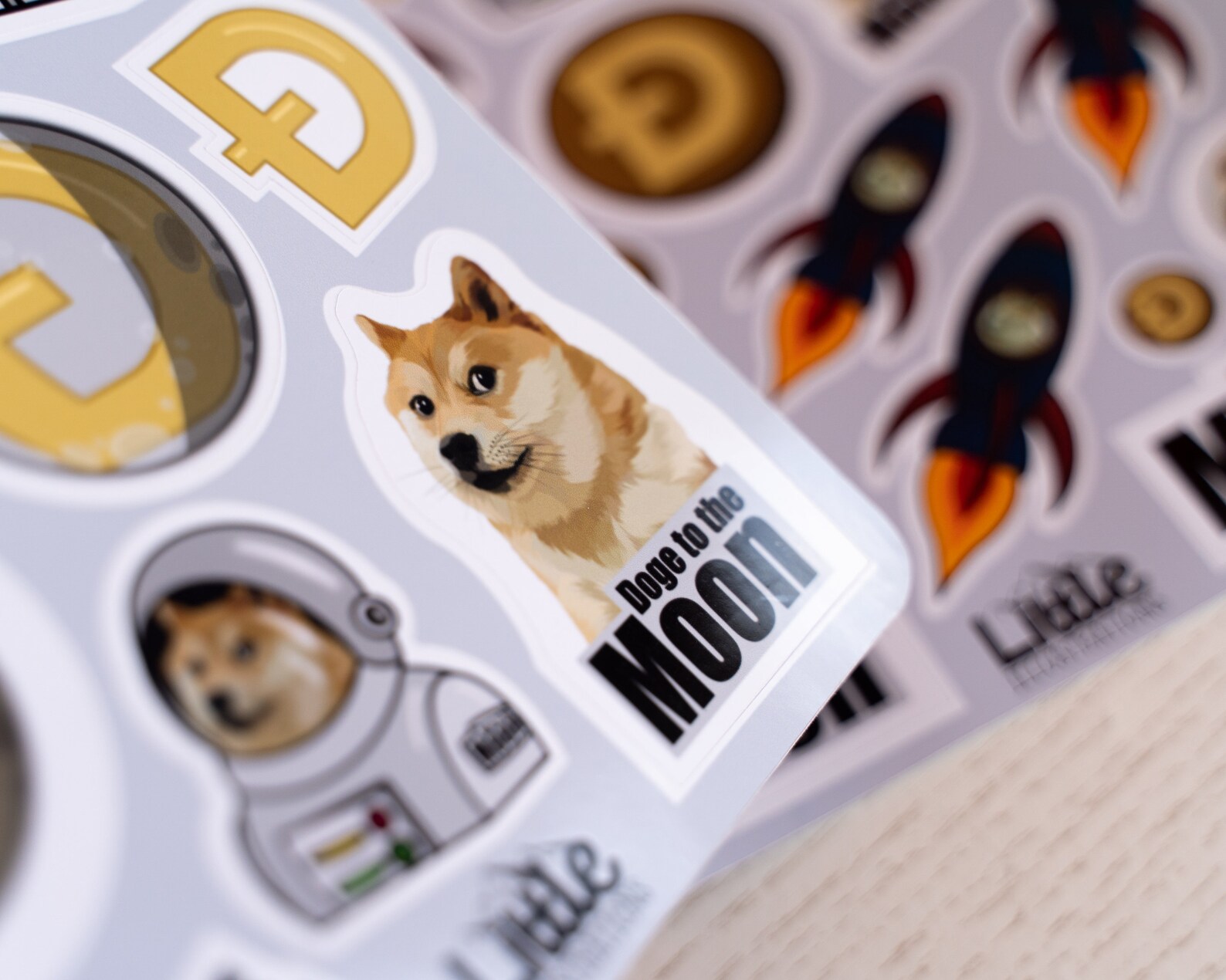 Doge to the Moon Stickers Doge Coin A5 Sticker Sheets - Etsy