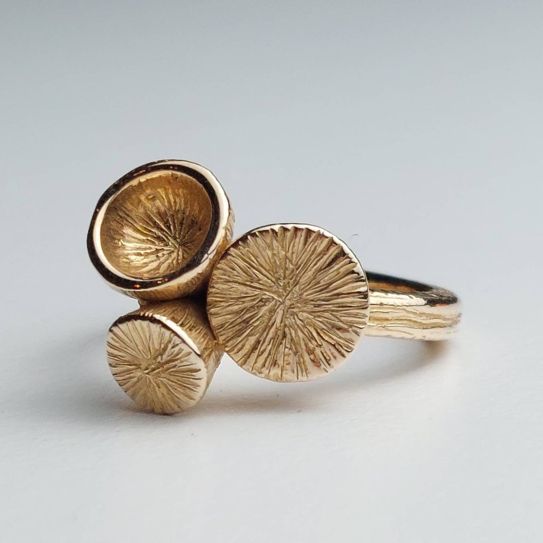 RING Tris Bon Bon small Yellow Bronze, Bronze Ring Geometric, Bronze ...