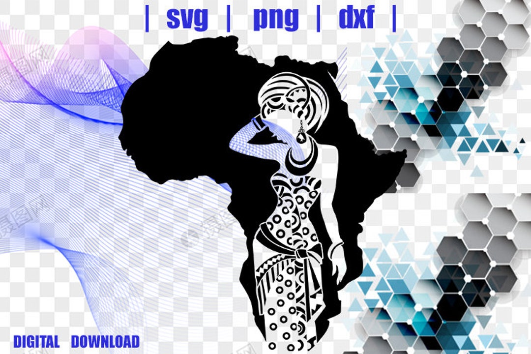 Africa Woman Silhouette Svg Black Woman Svg Afro Girl Svg Africa Svg