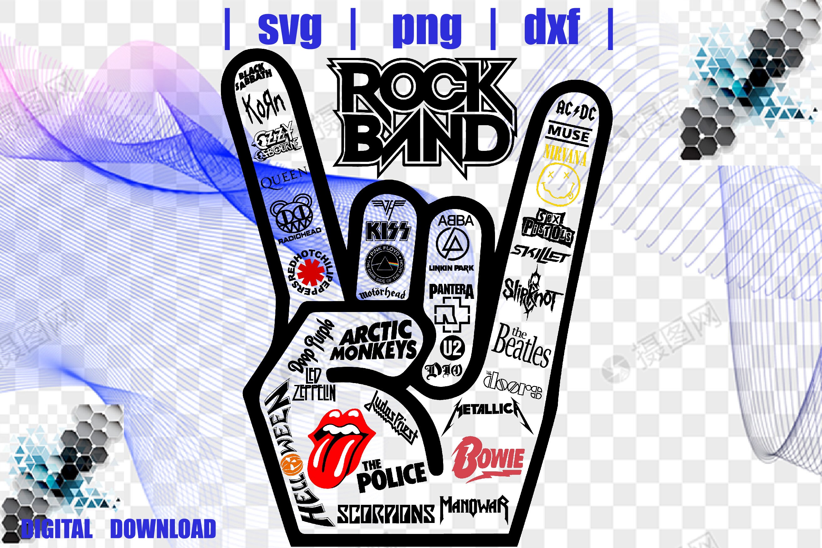 Rock Music Svg/ Music Svg/ Rock Svg/ File for Cricut Svg/ Silhouette ...