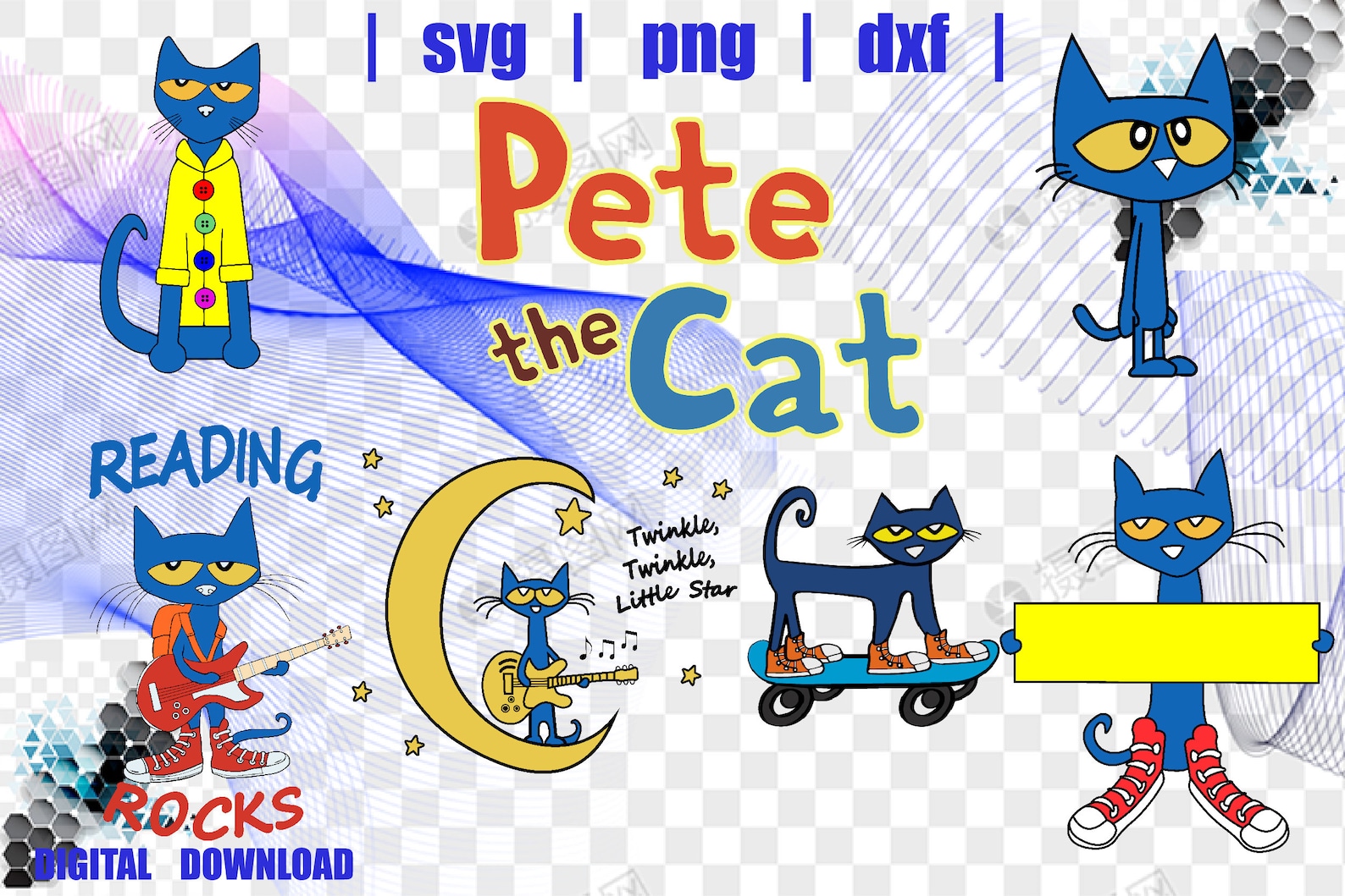 The Cat Svg/ Pete Svg/ File for Cricut Svg/ Silhouette Svg/ Cute File ...