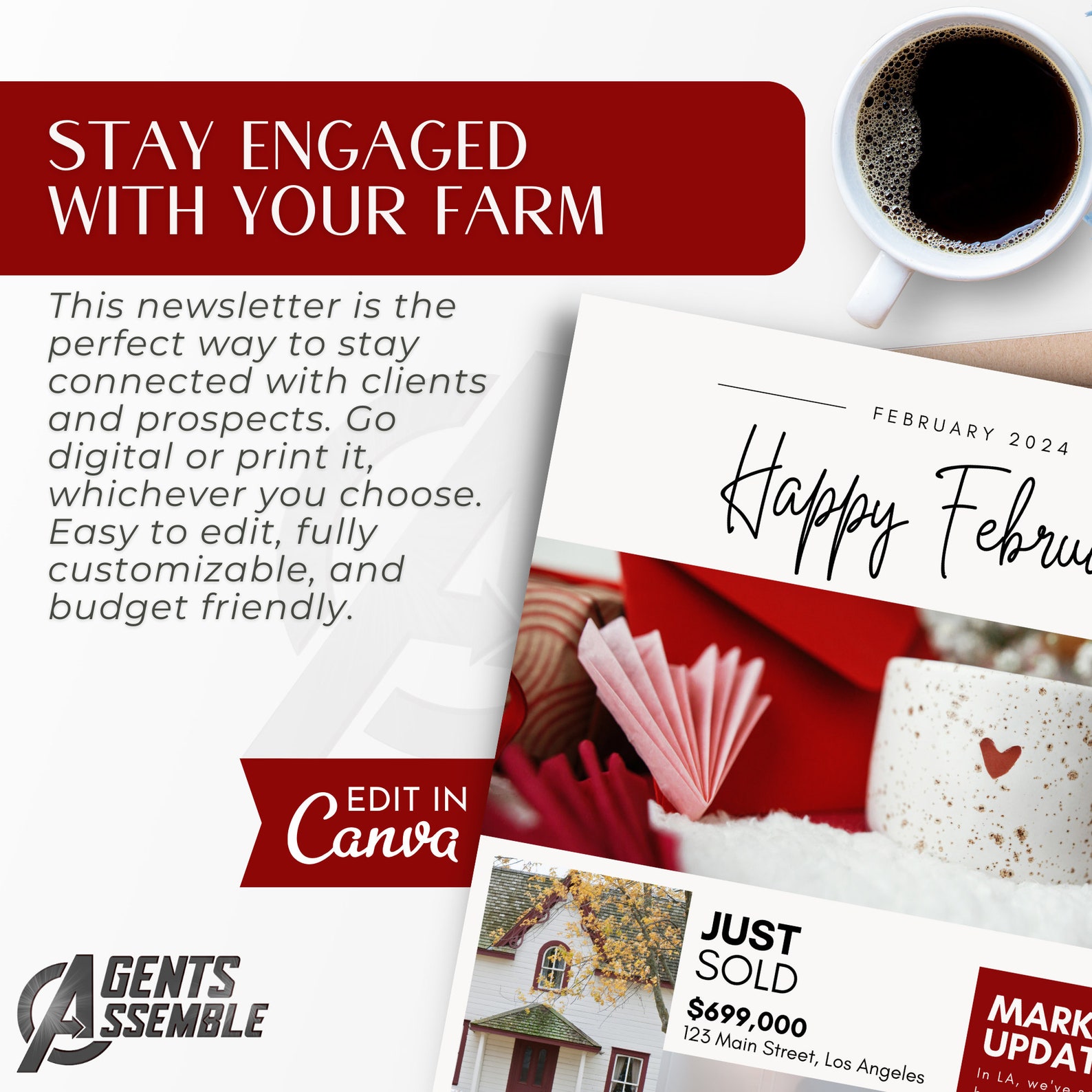 February Real Estate Newsletter Template: Realtor Marketing, Lead ...