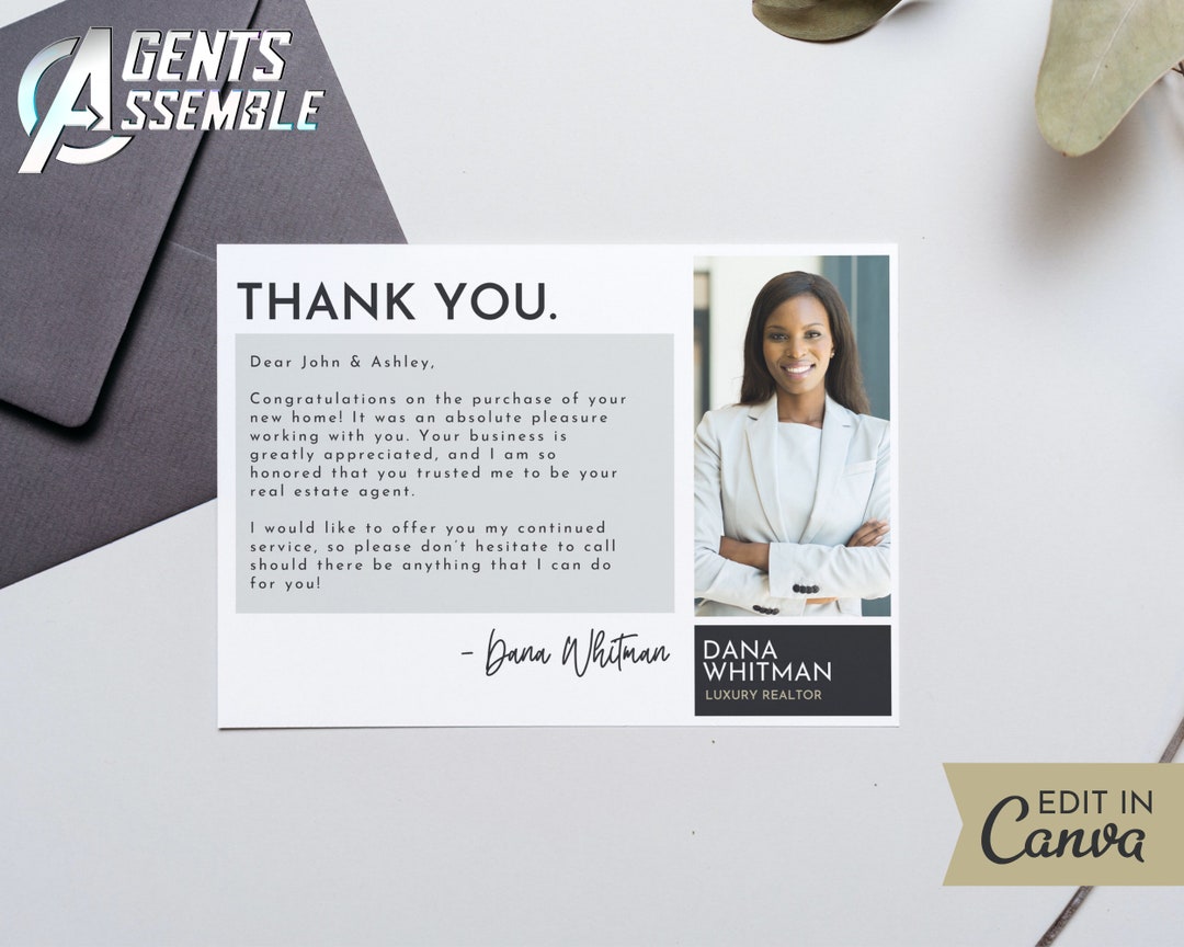 Realtor Client Thank You Card, Client Gift, Real Estate Branding, Thank ...