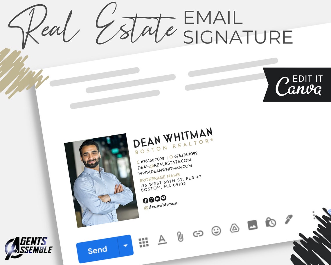 Real Estate Email Signature Template Modern Email Signature - Etsy