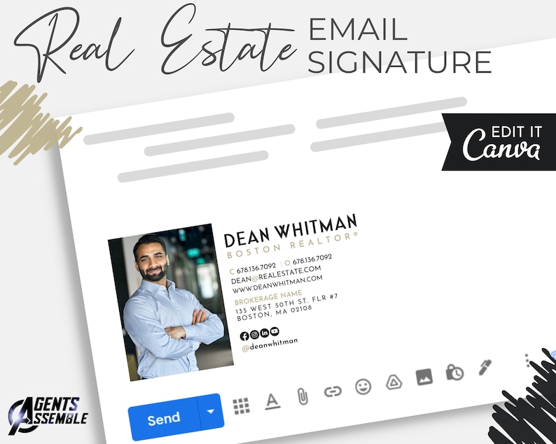 Real Estate Email Signature Template Modern Email Signature - Etsy