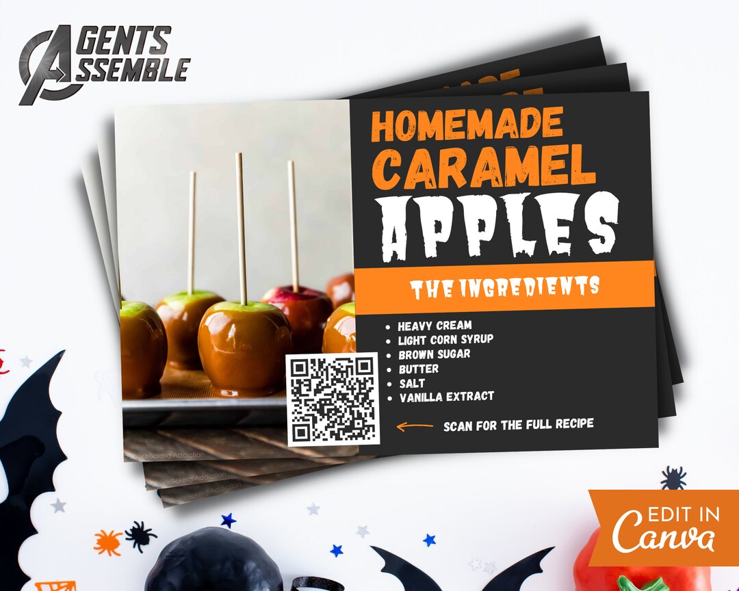 Real Estate October Postcard Template Halloween Caramel Apple Recipe ...
