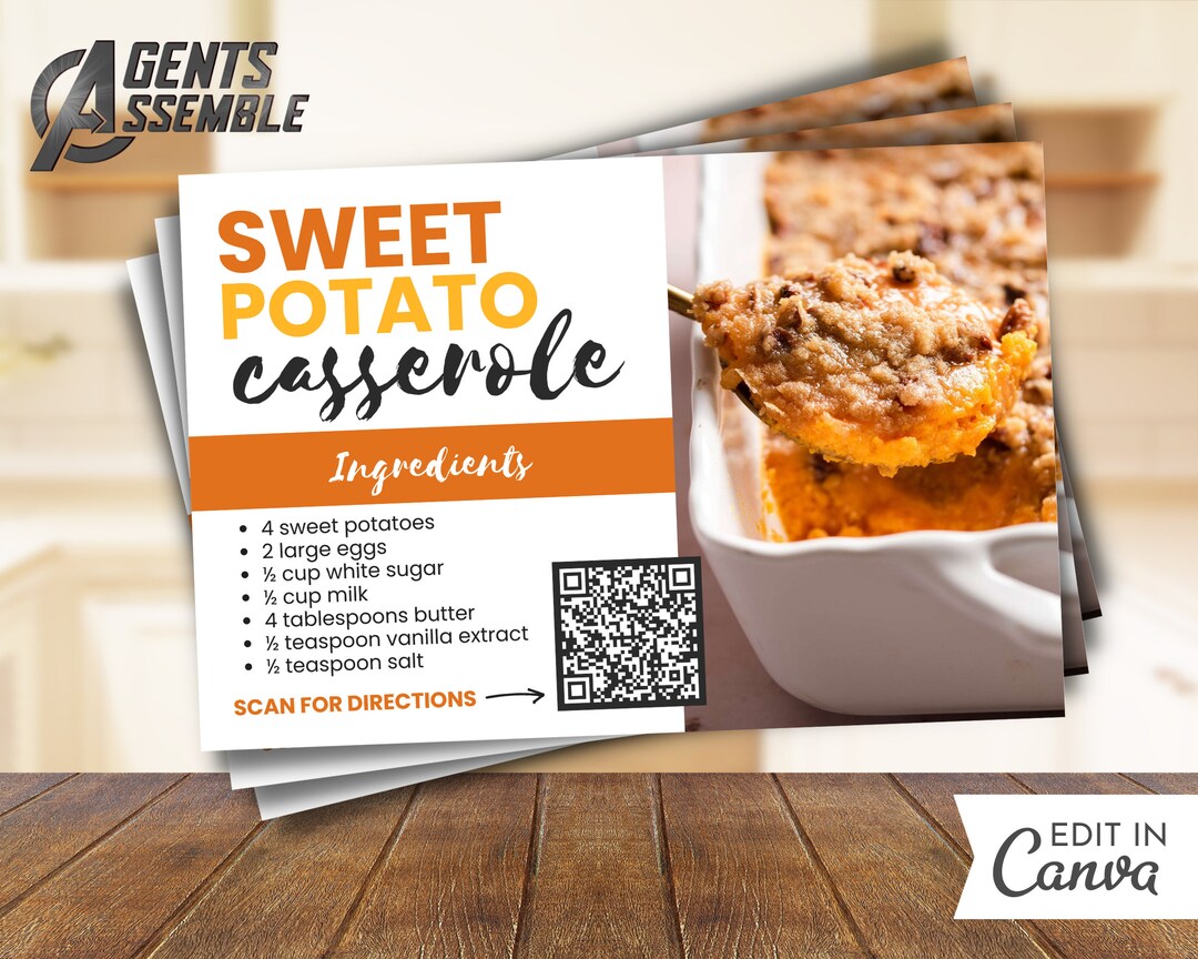 Fall Real Estate Postcard for Realtors, Sweet Potato Recipe Card, Real ...