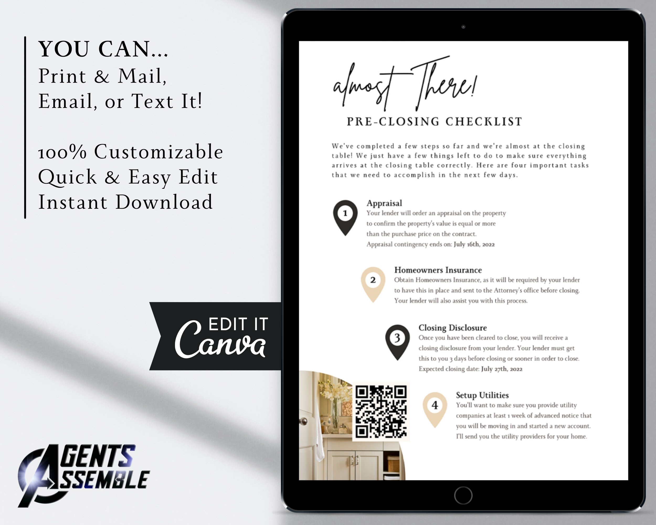 Textable Pre Closing Update Mobile Pre Closing Guide Real - Etsy