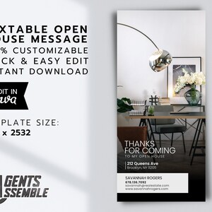 Thank You for Coming to My Open House Message, Textable Open House ...