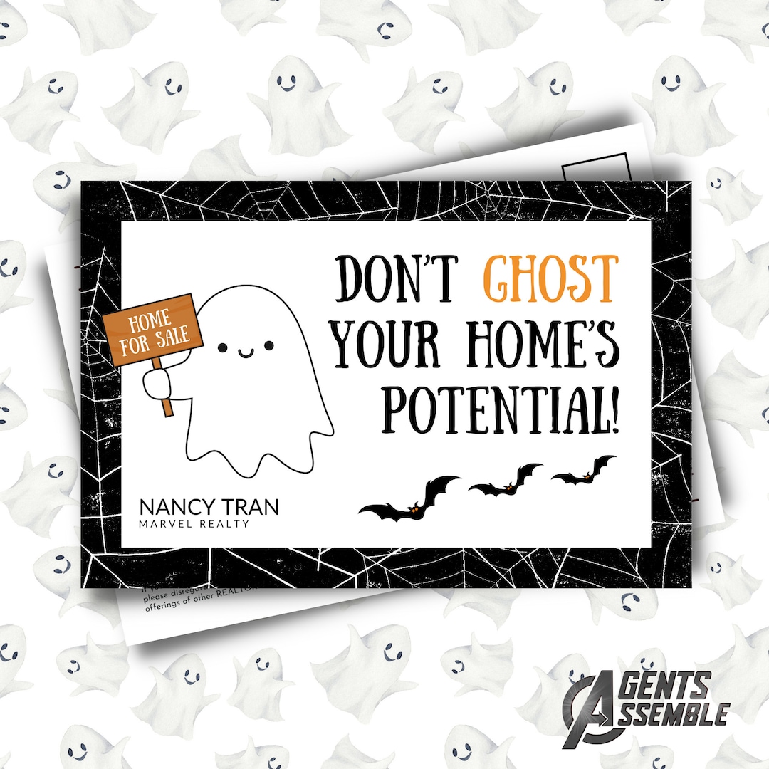 Fun Halloween Realtor Postcard, Realtor Marketing, Real Estate Postcard ...
